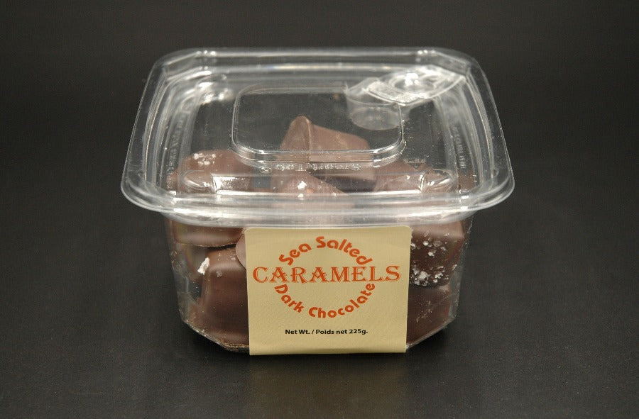 Dark Chocolate Salted Caramels – Waterloo Candies Inc.